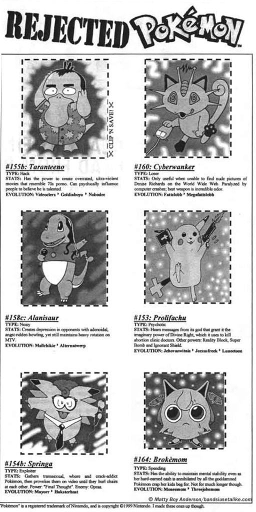 Rejected Pokèmon | Bands I Useta Like